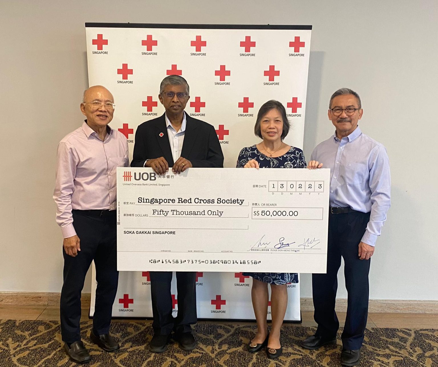 Donation to the Singapore Red Cross in aid of relief efforts for ...