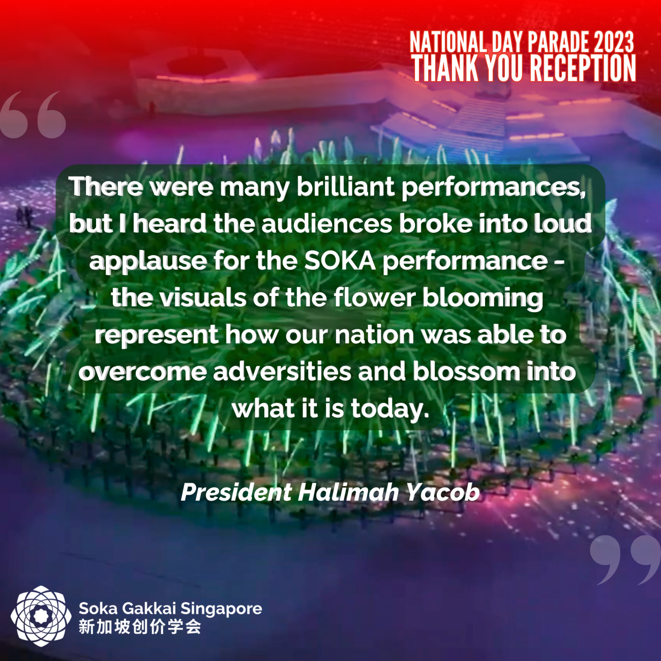 National Day Parade 2023 Thank You Reception - Soka Gakkai Singapore