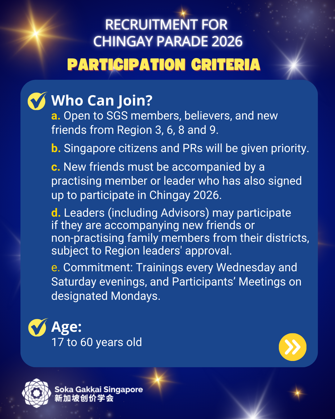 Recruitment for Chingay Parade 2026 - Soka Gakkai Singapore